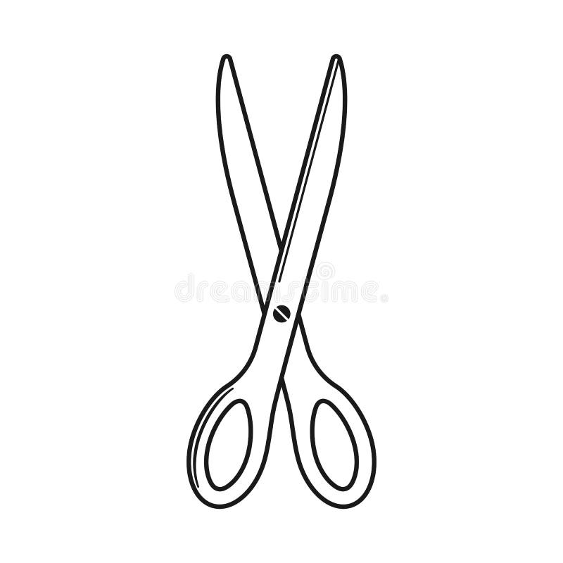 Scissors Vector Outline stock vector. Illustration of craft - 211383024
