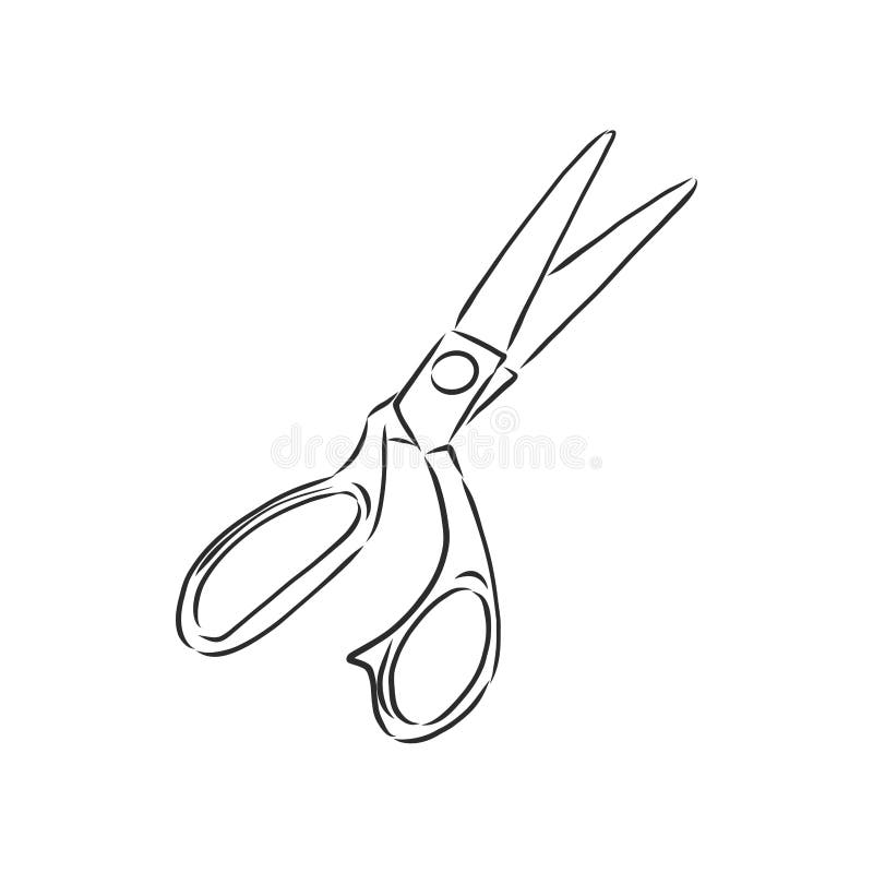 Scissors Vector Sketch Illustration. Doodle Style Scissors Illustration ...
