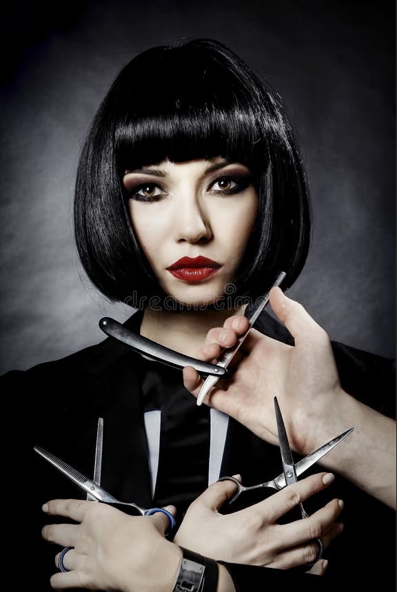 Scissors_vs_razors imagen de archivo. Imagen de lipstick - 36050959