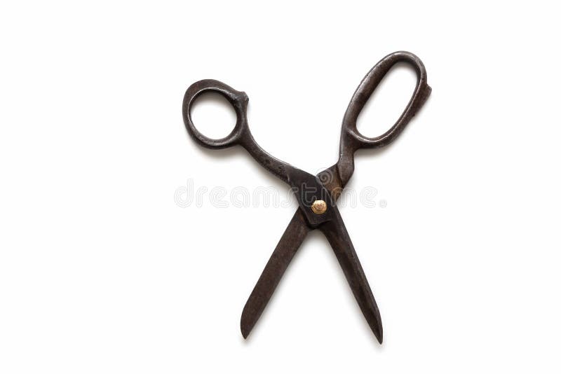 Scissors on a White Background Stock Image - Image of rustic, scissors ...