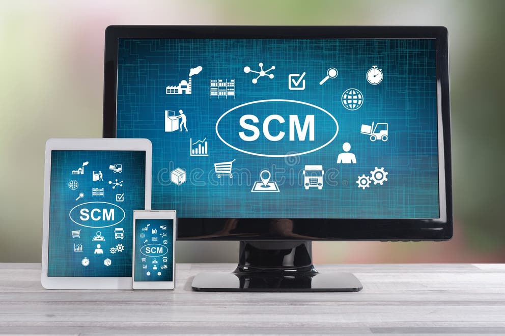 Scm Concept on Different Devices Stock Photo - Image of multi, device ...