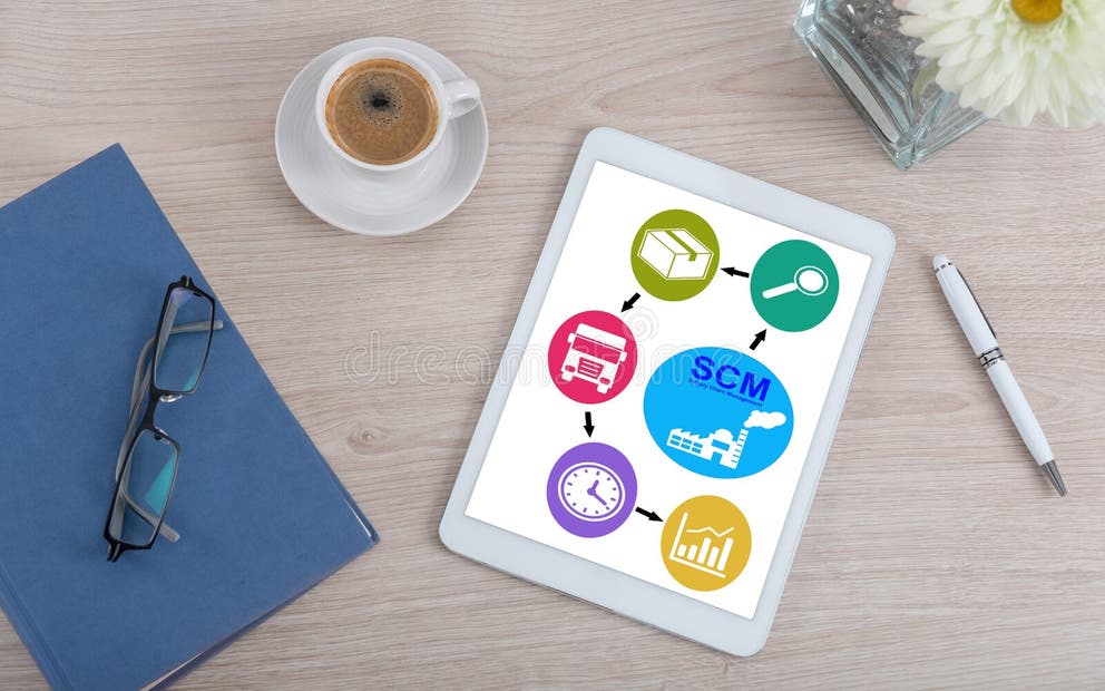 Scm Concept on a Digital Tablet Stock Image - Image of supply ...