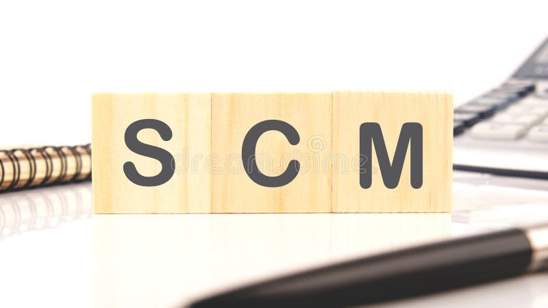 SCM Short for Supply Chain Management. SCM Assembled from Wooden Cubes ...