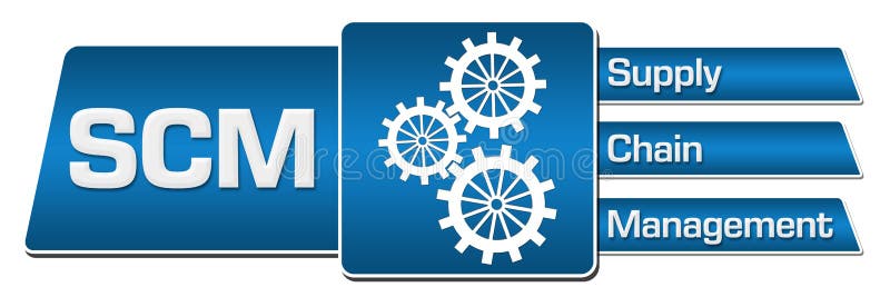 SCM - Supply Chain Management Blue Rounded Squares Horizontal Stock ...