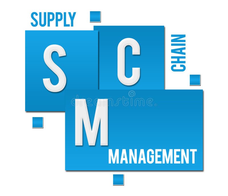 SCM - Supply Chain Management Blue Rounded Squares Horizontal Stock ...
