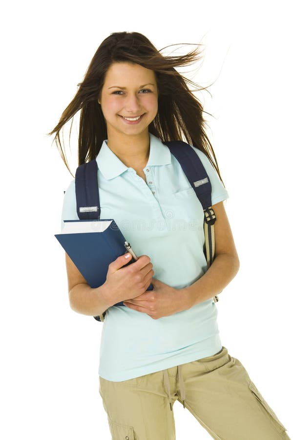 Scolara felice immagine stock. Immagine di imparare, azienda - 4860985