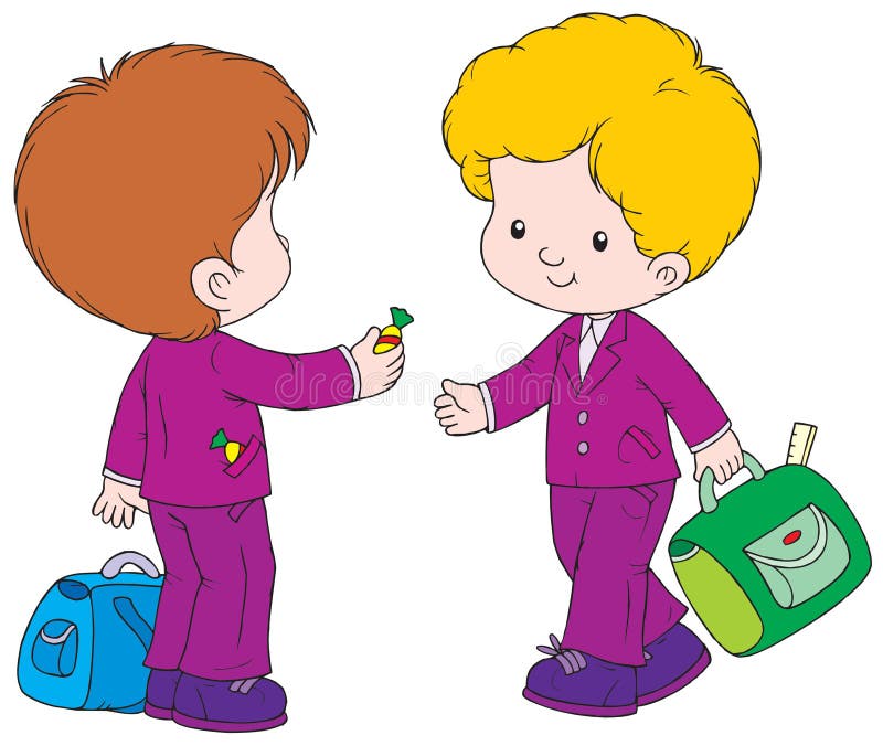 Scolari illustrazione vettoriale. Illustrazione di caricatura - 3142402