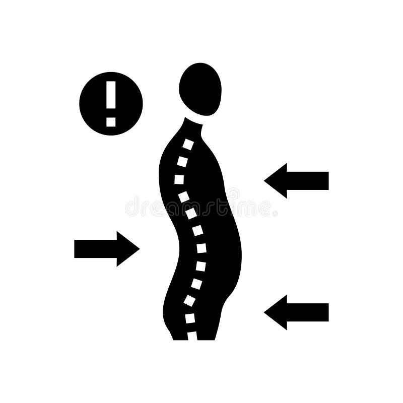 Scoliosis Disease Glyph Icon Vector Illustration Stock Vector