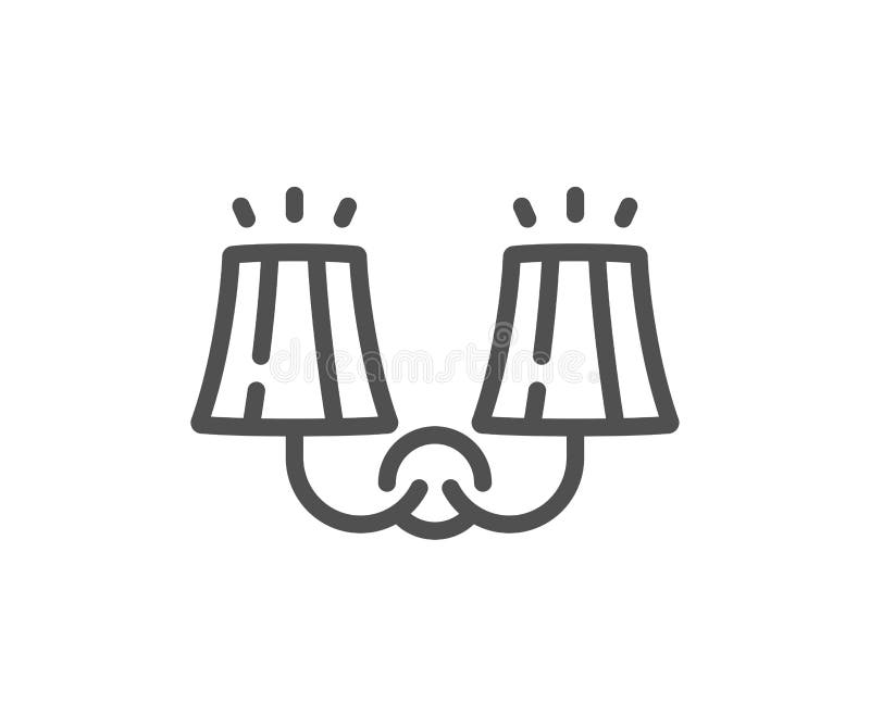 Sconce Light Line Icon. Wall Lamp Sign. Vector Stock Vector ...