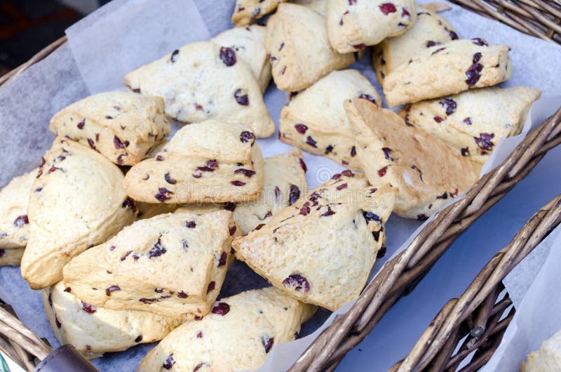 Golden scones with sultana stock image. Image of bake - 5930161