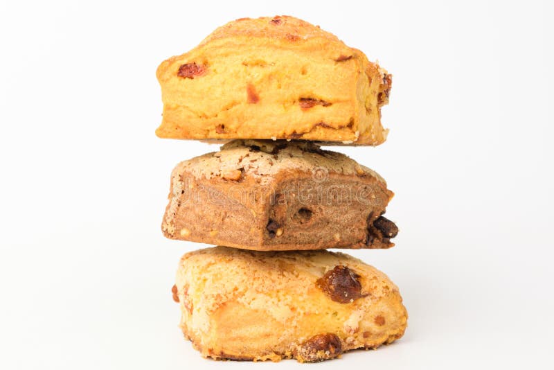 Scones on a White Background Stock Image - Image of hard, cake: 215326543