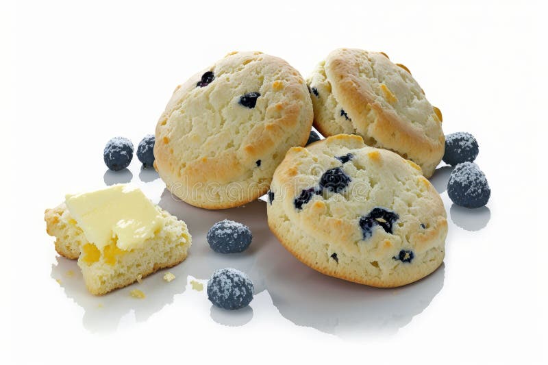 Scones on a White Background. Generative AI Stock Illustration ...