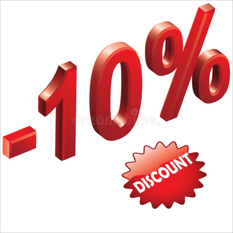 Uno sconto di 10 per cento illustrazione di stock. Illustrazione di ...