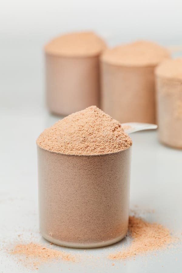 Scoop of Chocolate Whey Isolate Protein Stock Image - Image of blur ...