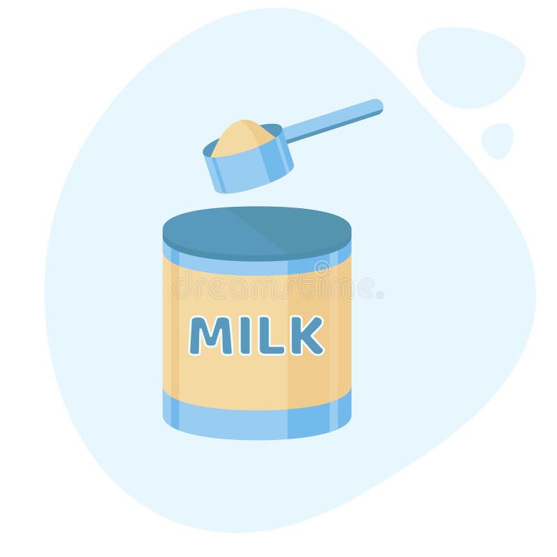 A Scoop and Container of Milk Formula. Infant Artificial Feeding Stock ...