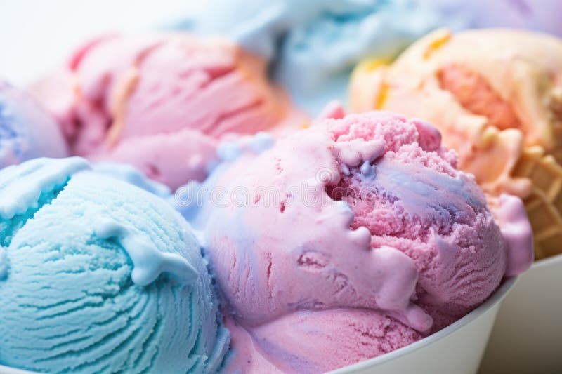 Scoop of Delicious Rainbow Colored Ice Cream Stock Illustration ...