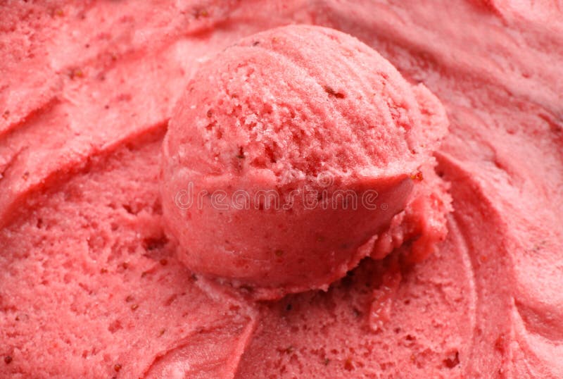 Scoop of Delicious Strawberry Ice Cream in Container Stock Photo ...