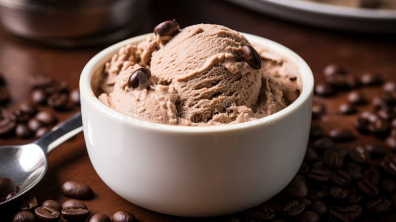 A Scoop of Espresso Flavored Gelato in a Cup Stock Illustration ...