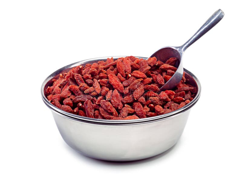 The Scoop on Goji Berries. Studio Shot of a Bowl Full of Goji Berries ...
