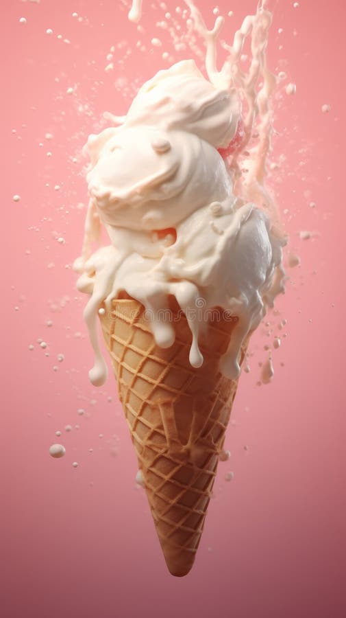 A Scoop of Ice Cream Suspended in Midair Stock Illustration ...