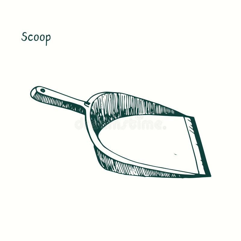 Scoop. Ink Black and White Doodle Drawing Stock Vector - Illustration ...