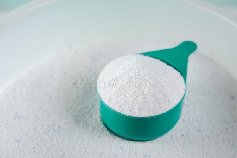 Scoop of Laundry Detergent Powder for Washing Machine Stock Image ...