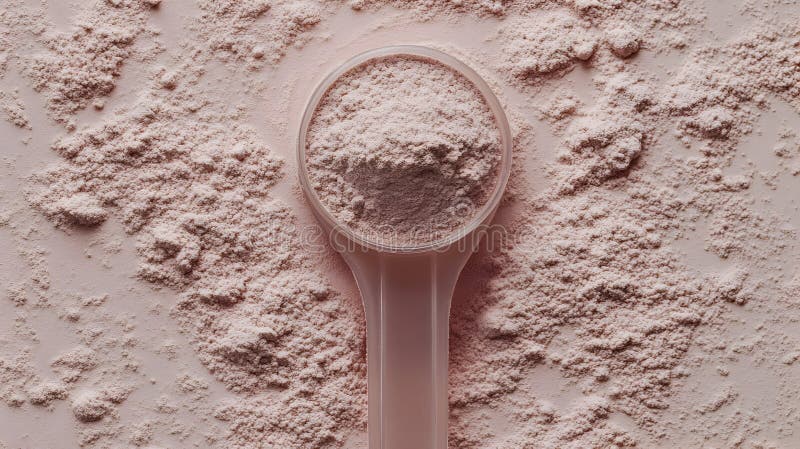 Scoop of Pink Protein Powder on Textured Surface Stock Photo - Image of ...