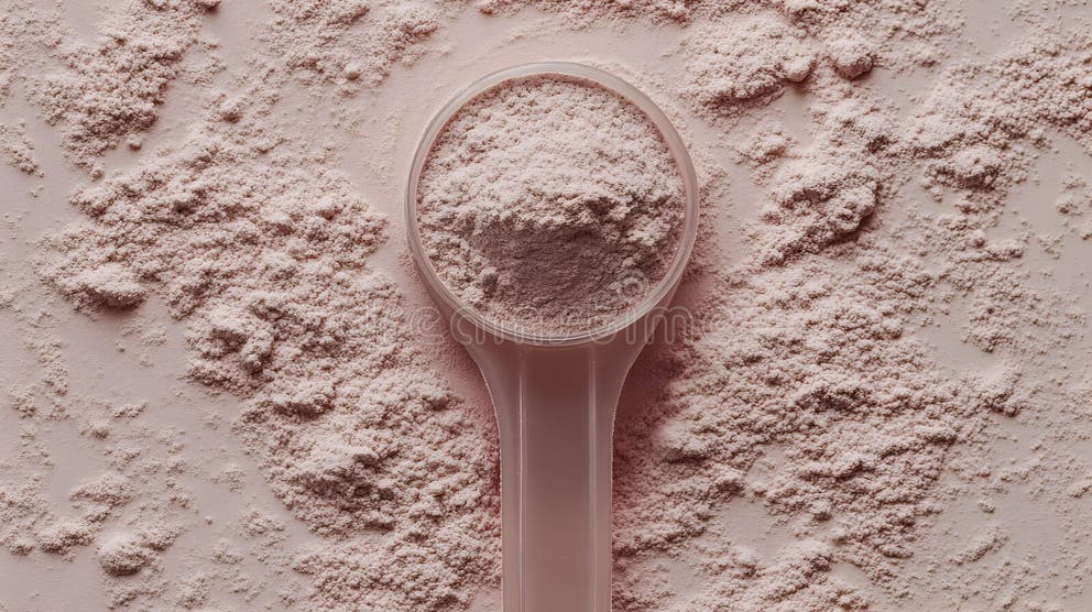Scoop of Pink Protein Powder on Textured Surface Stock Photo - Image of ...