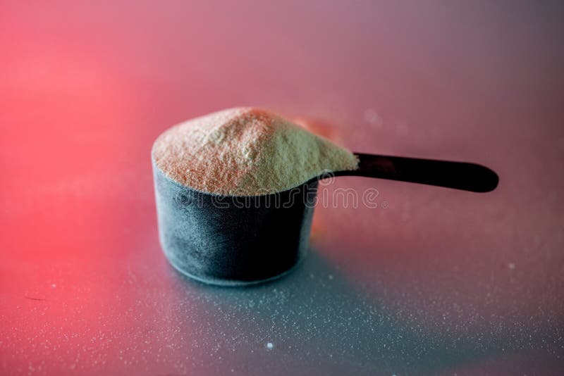 Scoop of Protein Powder on Gradient Background Stock Photo - Image of ...