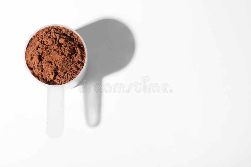Scoop of Protein Powder on White Background Stock Photo - Image of ...