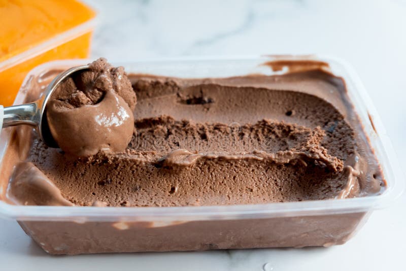 Scoop of Silky Smooth Chocolate Ice Cream Stock Photo - Image of brown ...