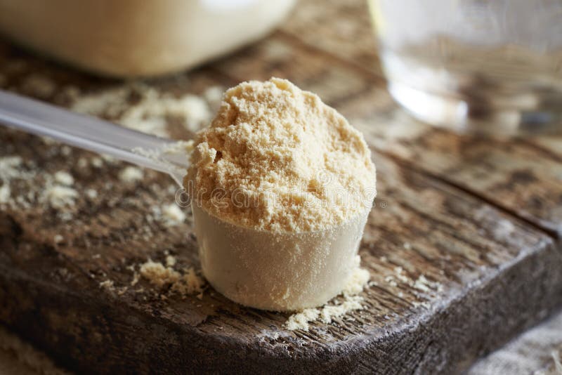 A Scoop of Whey Protein Powder - Healthy Nutritional Supplement Stock ...