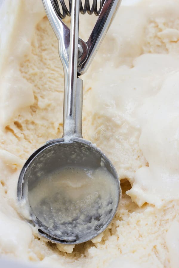 Scooper on Lemon Ice Cream Box. Stock Photo - Image of small, cool ...