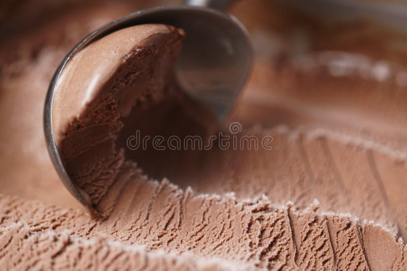Scooping Chocolate Ice Cream Close Up Shot Stock Image - Image of ...