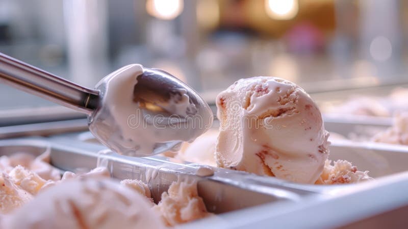 Scooping Up a Creamy Delight Stock Image - Image of luxurious, tempting ...