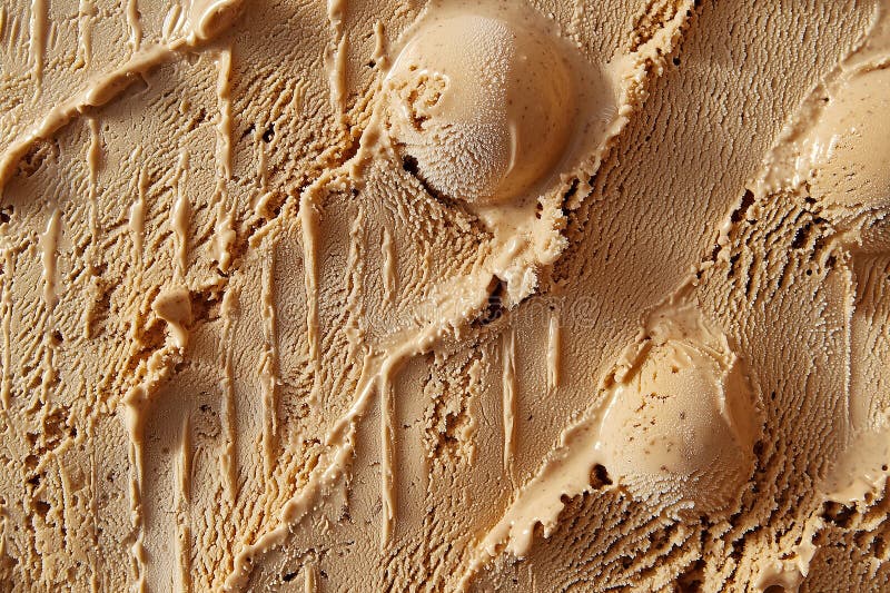 Scoops of Caramel Ice Cream on Ice Cream Texture Stock Photo - Image of ...