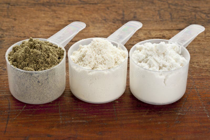 Scoops of protein powder stock image. Image of seed, three - 24901621