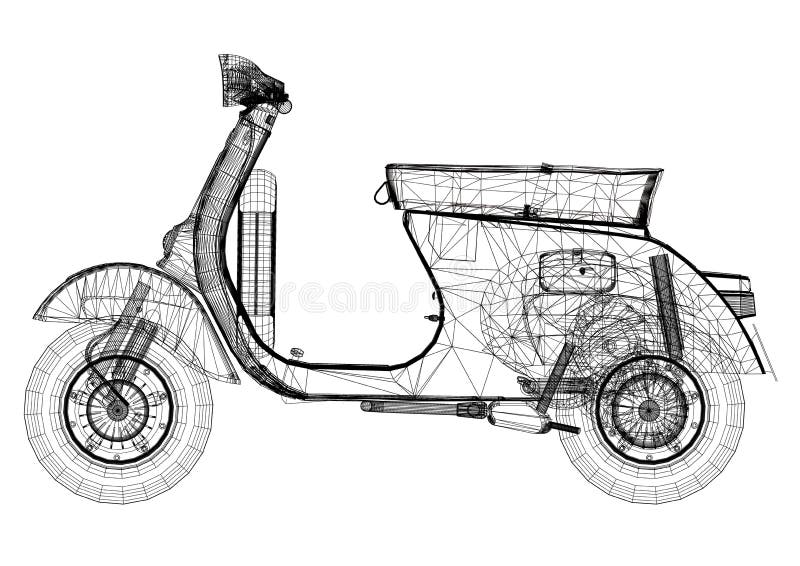 Scooter Architect Blueprint - Isolated Stock Illustration ...