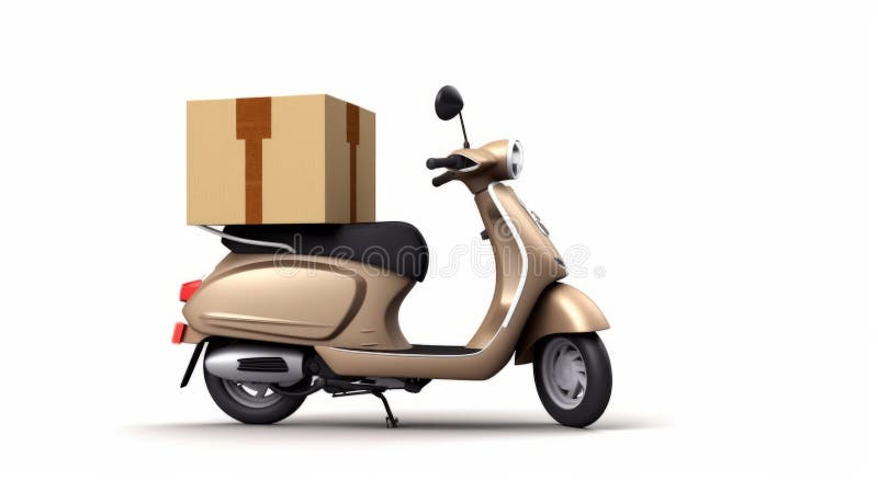 Scooter and Cardboard Boxes Delivery Concept. Generative AI Stock ...