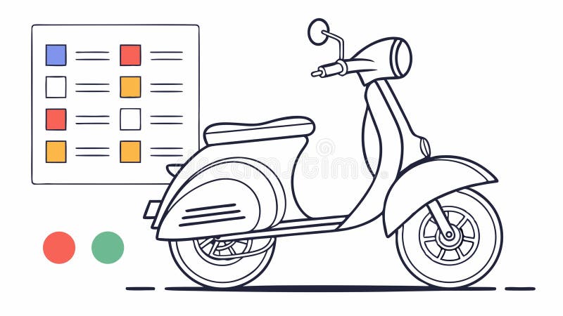 Scooter with Checklist Boxes, Task Completion Mobility, Vector Design ...