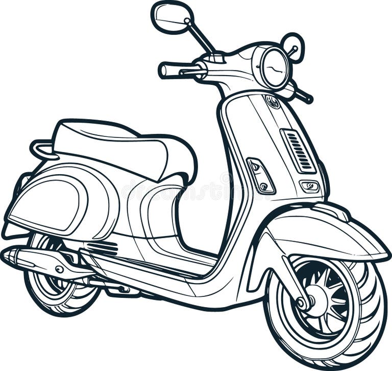 Coloring Book Electric Scooter Stock Illustrations – 27 Coloring Book ...