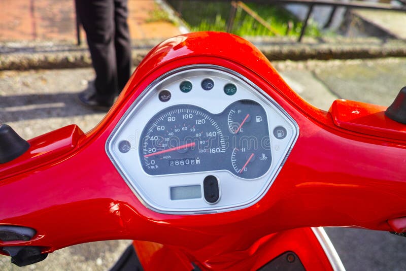 Scooter Control Panel, Signal, Fuel and Speed Indicators Stock Photo ...