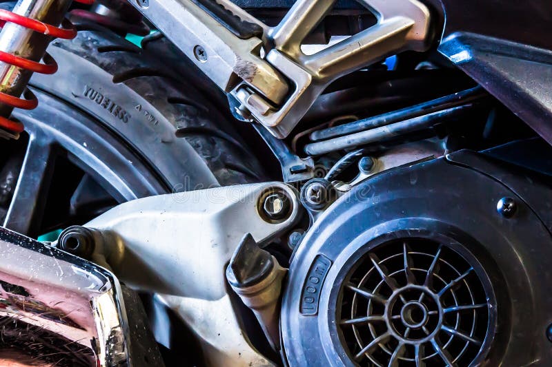 Scooter with an engine stock photo. Image of cracow, retro - 14696372