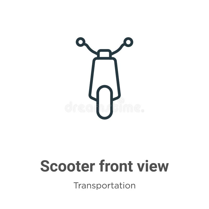 Scooter Front View Outline Vector Icon. Thin Line Black Scooter Front ...