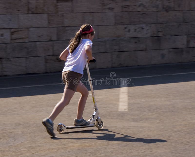 Scooter girl stock photo. Image of train, fast, dynamic - 2586366