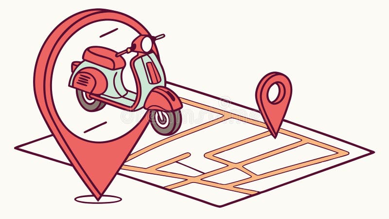 Scooter GPS Map, Navigation and Delivery, Vector Design Generative AI ...