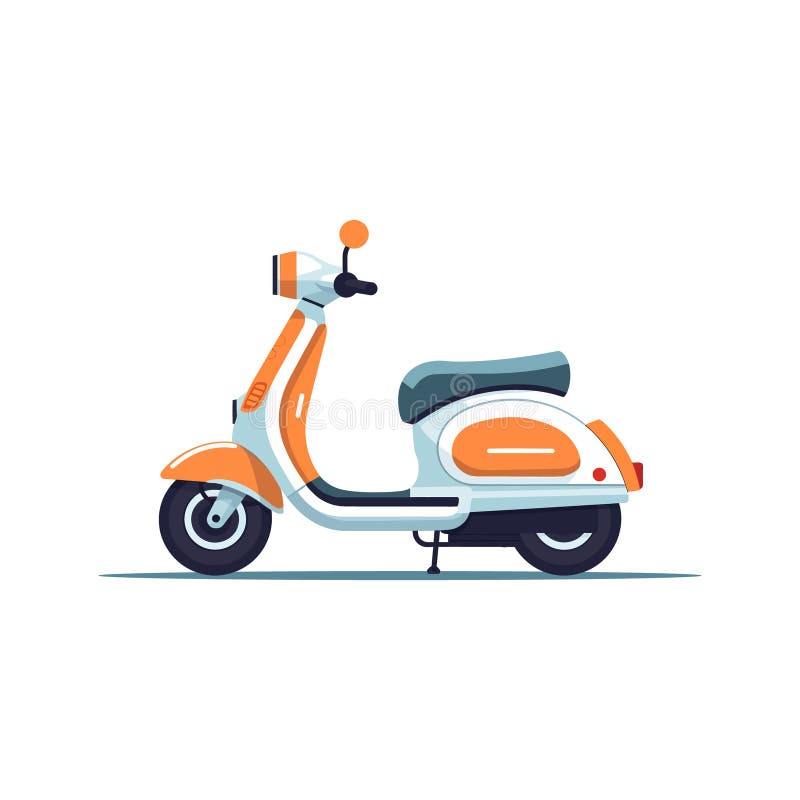 Scooter Icon Logo Flat Style on White Background Stock Vector - Illustration of moto, classic ...