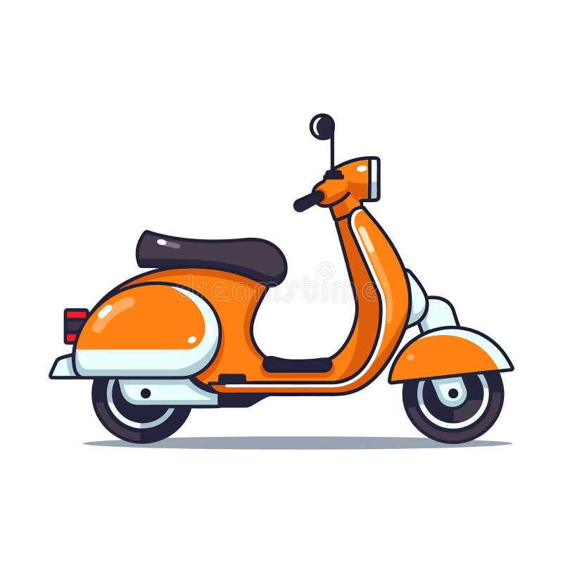 Scooter Icon Logo Flat Style on White Background Stock Vector - Illustration of moto, classic ...