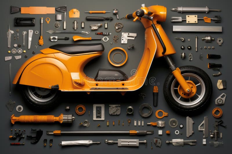 Scooter Layout, Deconstructed, Beautiful Illustration Picture ...