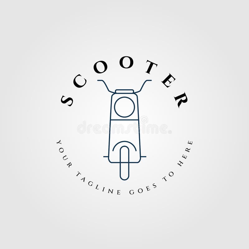 Scooter Line Art Logo Minimalist , Icon and Symbol Vector Illustration ...